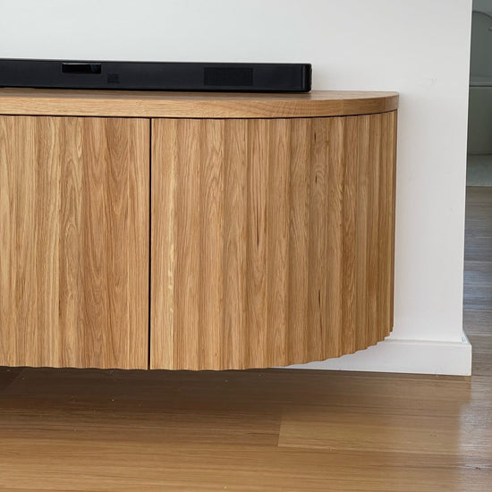 Curved Chunky Entertainment Unit - Solid Wood – Jakelin Furniture